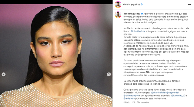 Modelo de MS desfila com seios à mostra: “De volta à minha origem” - Comportamento - Campo ...