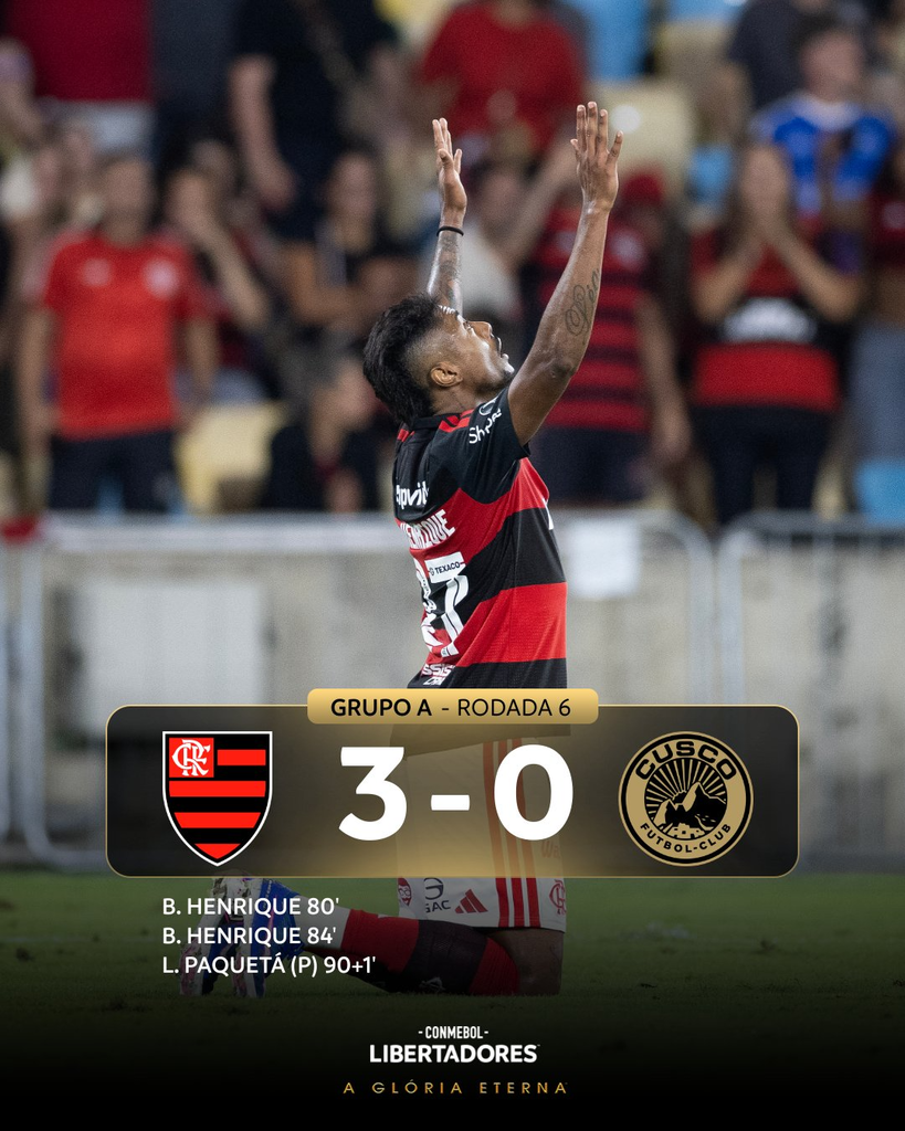 Flamengo goleia Cusco e Mirassol perde liderança