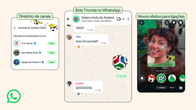 WhatsApp lança emoji da bola da Copa e novos recursos